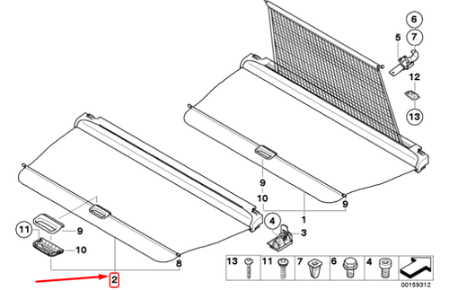 BMW X5 E70 Luggage Compartment Roller Blind 6955873 51476955873 NEW ...