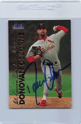 1999 Fleer Tradition #405 Donovan Osborne Cardinals Signed Auto *G6243 ...