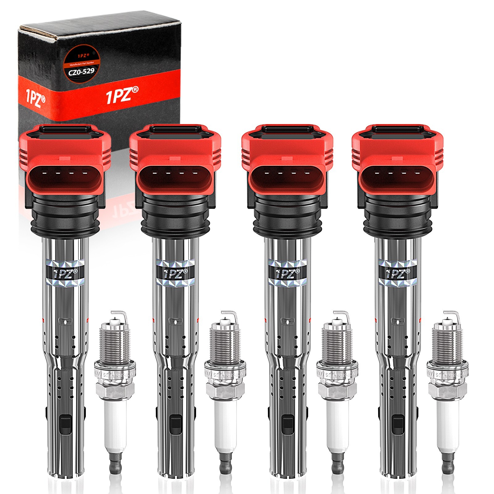 UF529 Ignition Coil NGK Spark Plug For Audi A4 A5 A6 A7 A8 Quattro Q5 ...