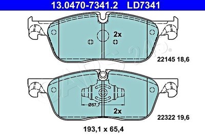 ATE Disc Brake Pad Set For JAGUAR F-Pace Xe X760 Xf LAND ROVER 15 ...