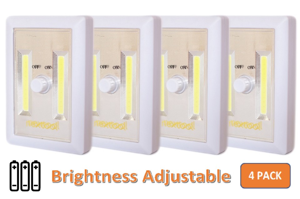 Cordless Night Cabinet Light, COB LED Switch Light with Adjustable ...