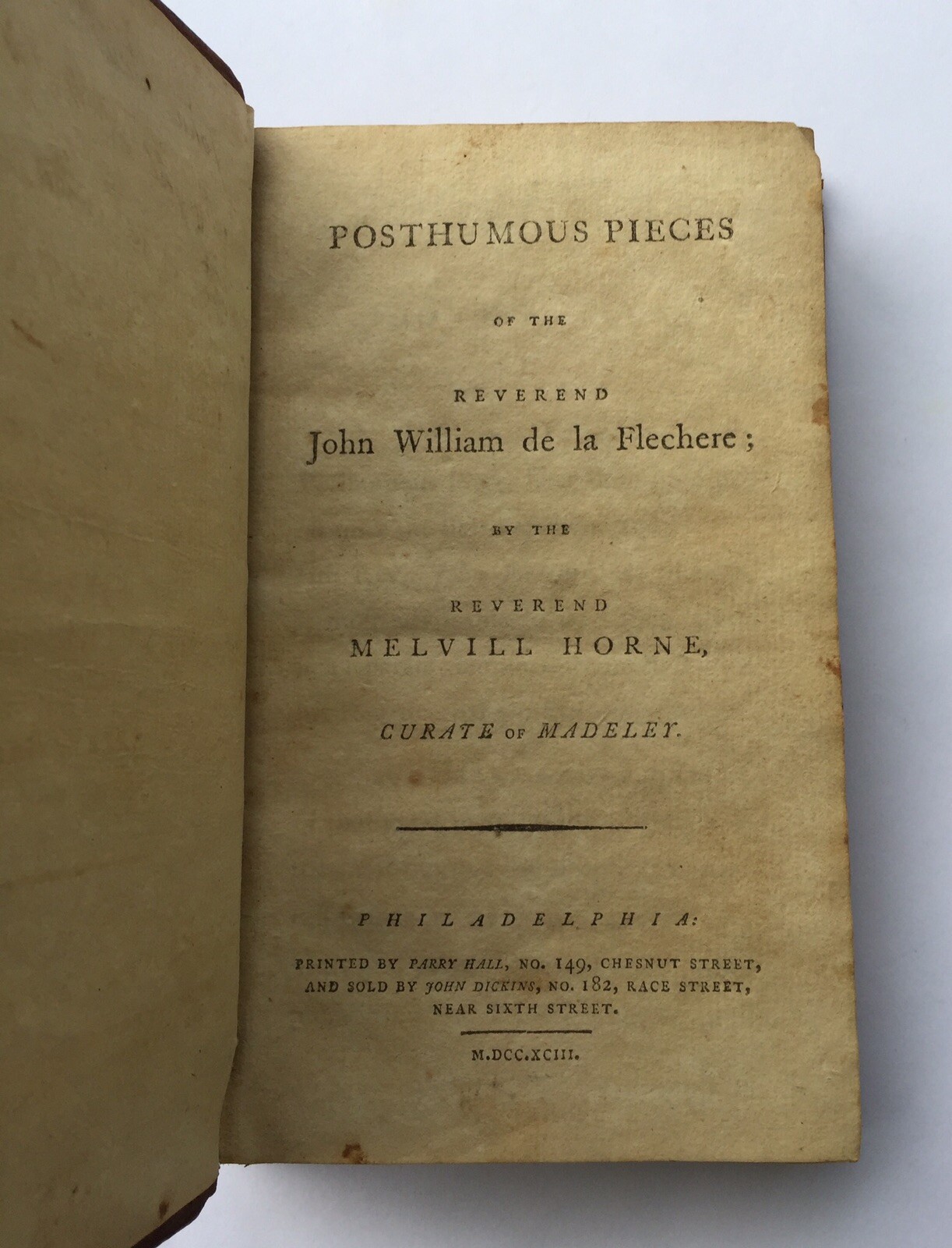 POSTHUMOUS PIECES Of Reverend Fletcher By Melvill Horne 1763 Parry Hall ...