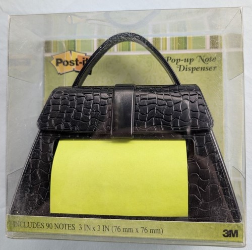 Post-it Pop Up Note Dispenser - Black Purse - Weighted - 3x3 Notes ...