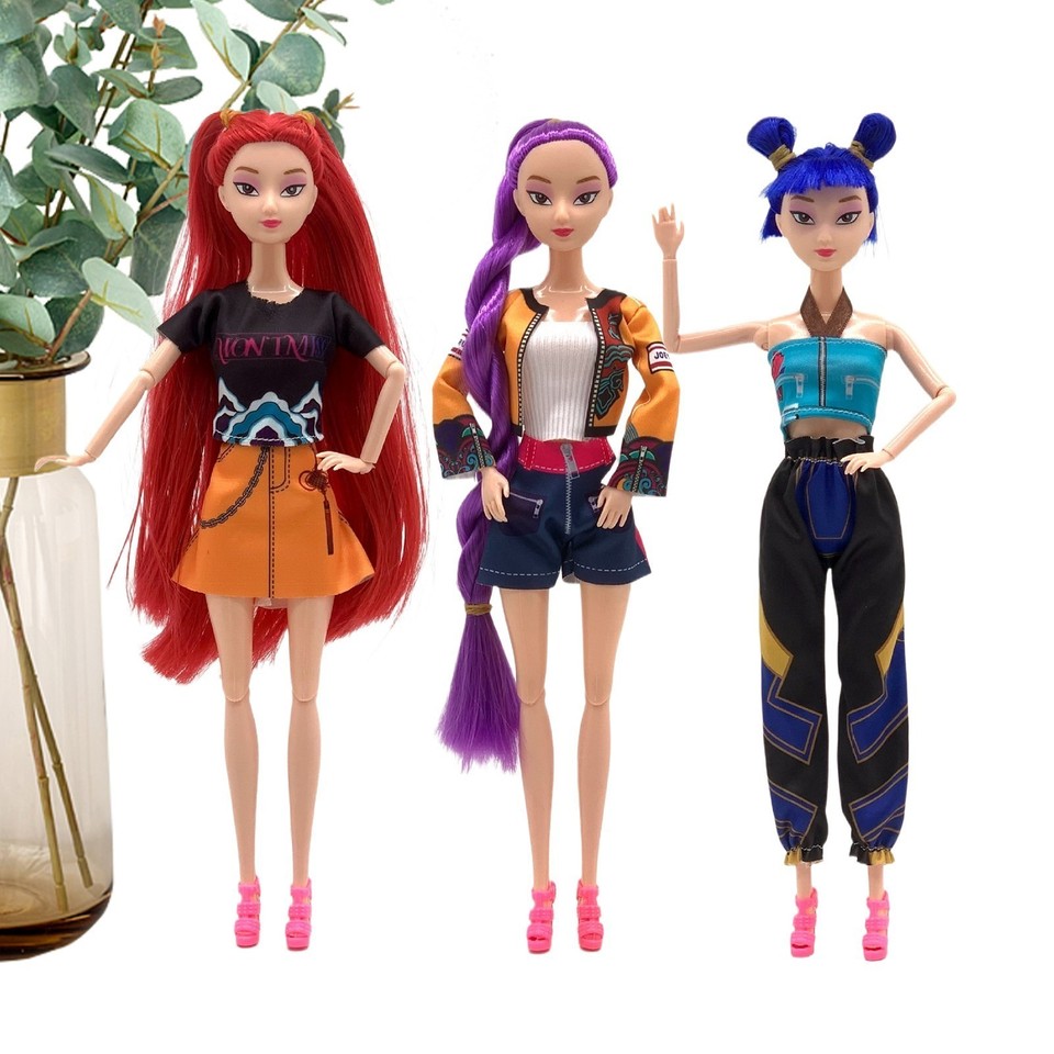 🎄🎄Figures Cosplay K-Pop Demon Hunters Dolls: 3-piece set of moveable ...