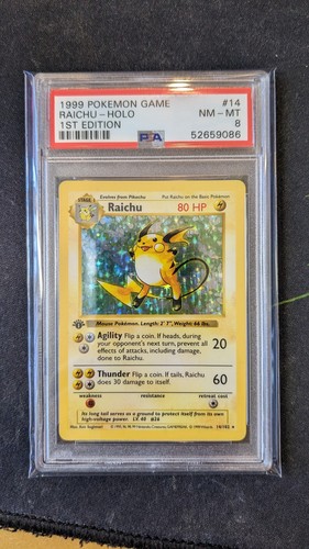 Raichu 1st Edition Base Set 14/102 Shadowless Holo Rare Pokemon Card ...