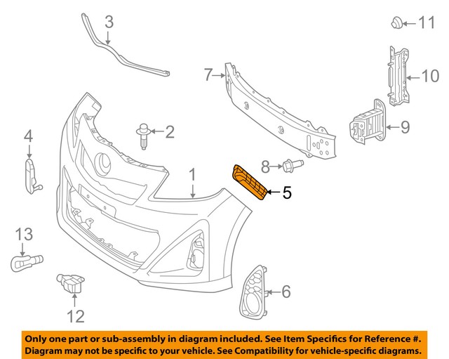 TOYOTA YARIS OEM Front Left Bumper Cover Retainer Bracket 5253652081 ...