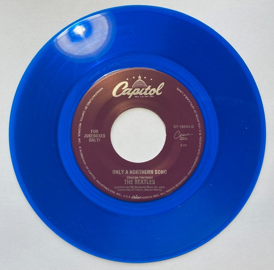 The Beatles, It's All Too Much, blue vinyl 45 (US, Capitol, 1996), M ...