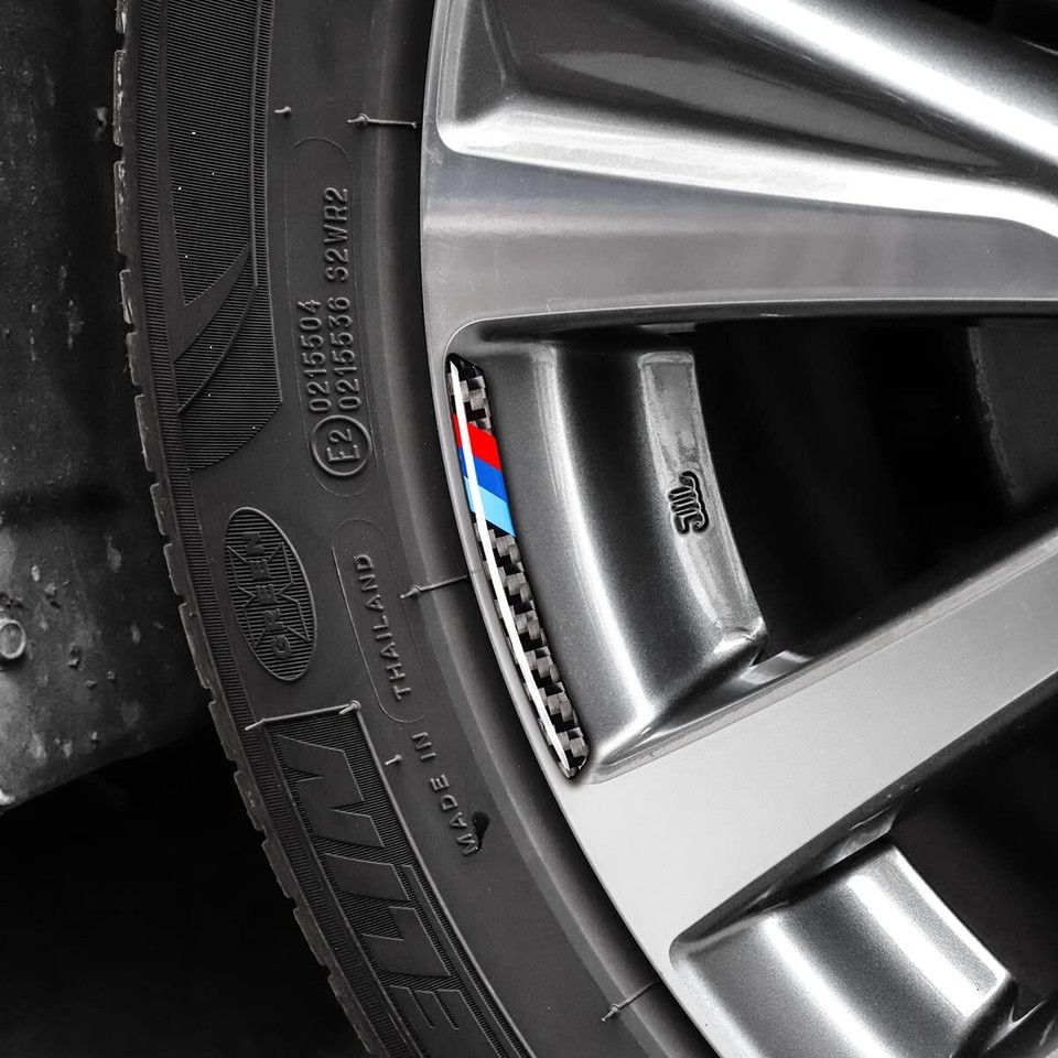 4x Carbon Fiber Wheel Center Emblem Universal Wheel Sticker Protection ...