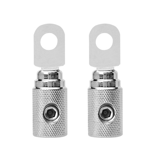 2 Set Screw Power Ring Terminal 4GA AWG Gauge 5/16" 8mm Hole Brass ...