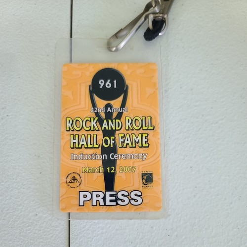 ROCK N ROLL HALL OF FAME INDUCTION MEDIA PRESS PASS LANYARD 2007 crew ...