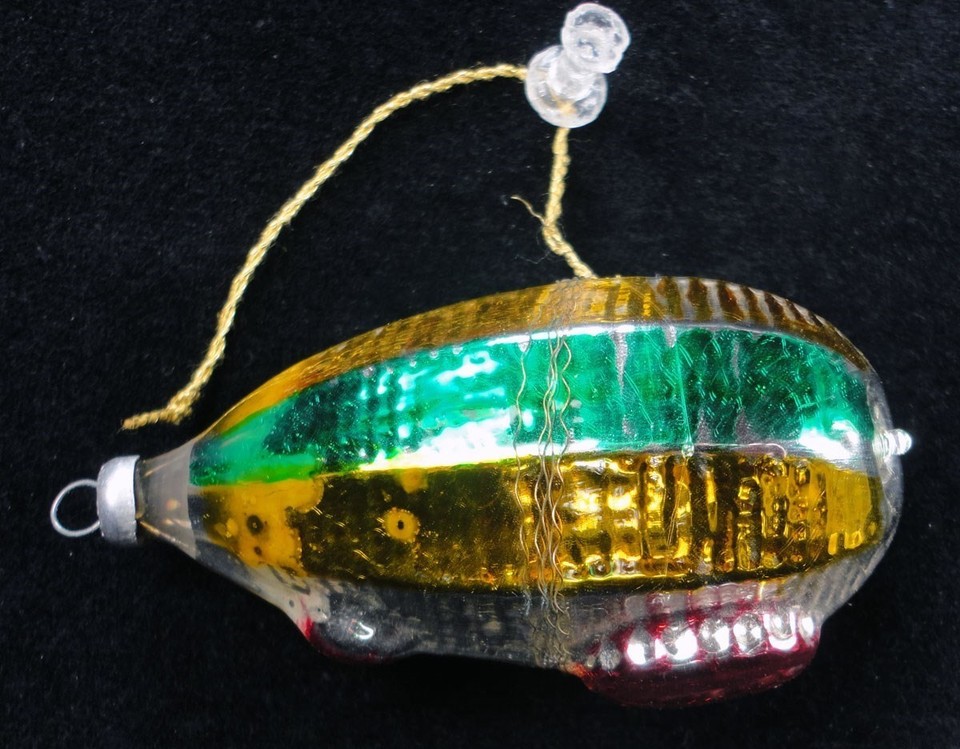 6 Zeppelin Wire Wrapped Blimp Blown Glass Ornaments W Germany NOS Vntg ...