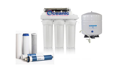 OCEANIC ELITE REVERSE OSMOSIS WATER FILTER HOME SYSTEM 100 GPD with UV ...