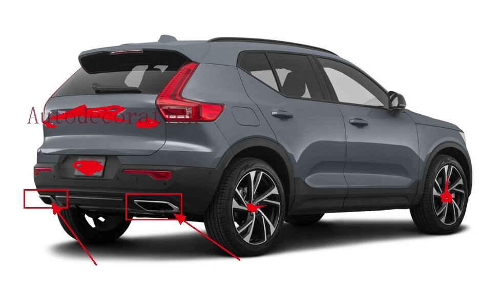 For Volvo XC40 2019-2023 Refit Chorme Exhaust Muffler Tip Frame Trim ...