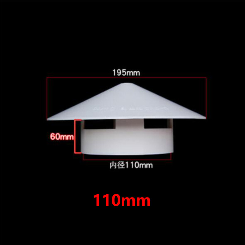 PVC rain cap Ventilated cap Ventilation cap Pipe cap vent Roof DIY 75 ...