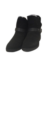 UGG Women's Black Romely Short Buckle Sheepskin Classic Boots, 5.5 | eBay