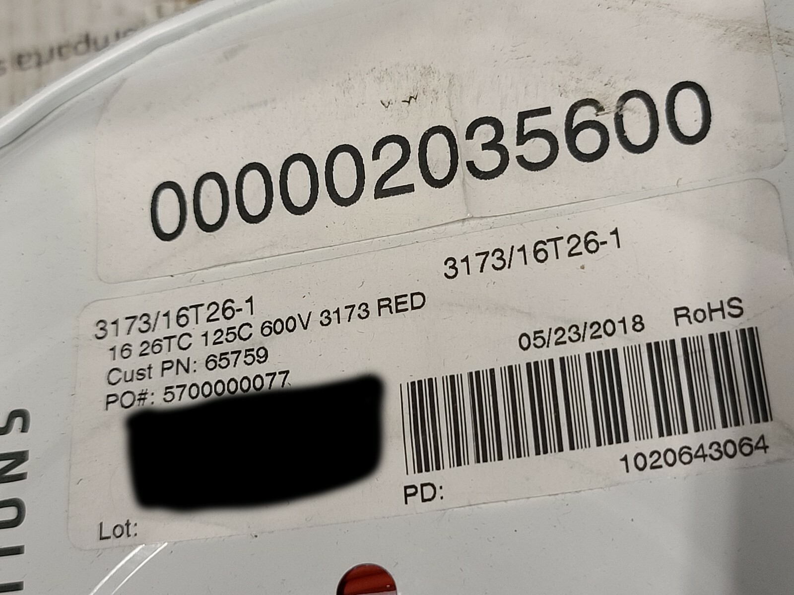 Therm-O-Link #16awg UL-3173 XLPE Tinned Copper Wire Red w/White Spiral ...