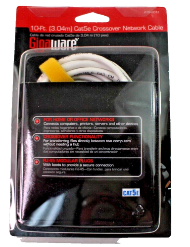 Gigaware 10ft. (3.04m) Cat5e Crossover Network Cable 278-2011 NEW | eBay