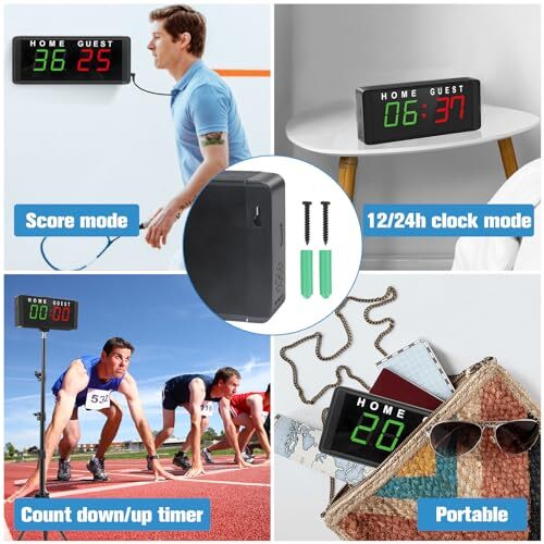Portable Electronic Scoreboard LED Digital Score Keeper with ...