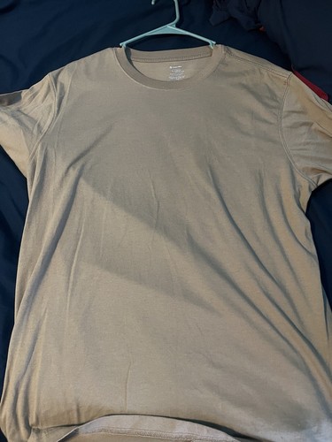 Members Mark Shirt Adult Large Beige Short Sleeve Basic Crew Neck Tee ...