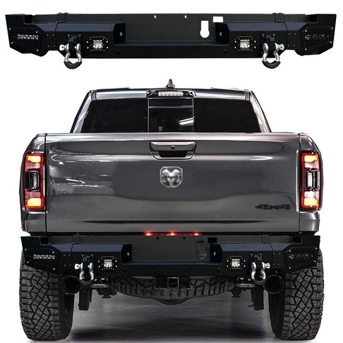 Vijay For 2019-2024 Dodge Ram 1500 Steel Rear Bumper With LED Lights ...