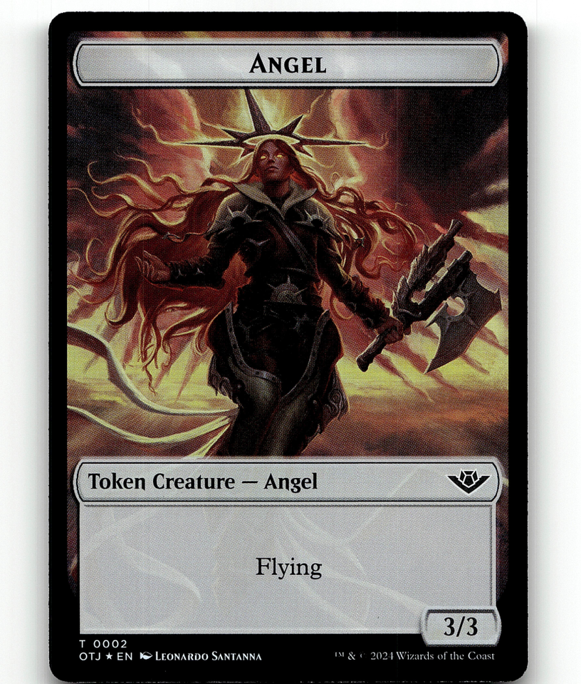FOIL - MTG Mercenary Angel Double-Sided Token - Outlaws of Thunder ...