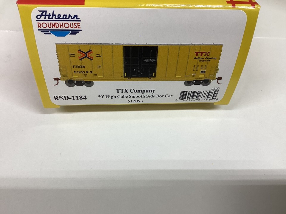 `Roundhouse #1184 HO scale "TTX " 50' high cube smooth side box car Rd ...