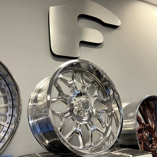 Set Of 4 22x10 5x127 FORGIATO FLUSSO-T HIGH POLISHED JEEP 5x5 FORGED ...