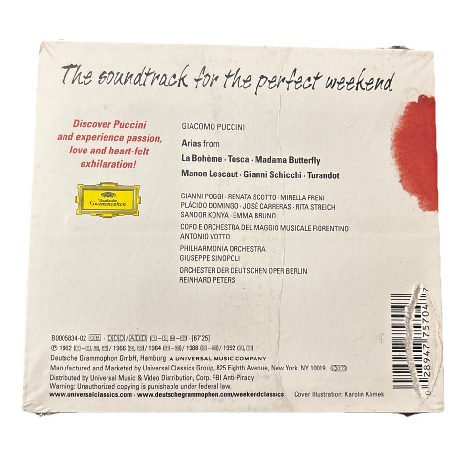 A Puccini Weekend Weekend Classics CD New and Sealed | eBay