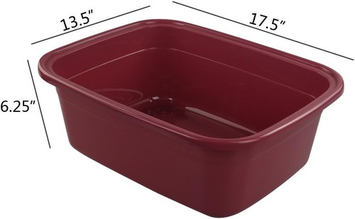 18 Quart Wash Basin, Large Dish Tubs, 3 18 Quart, grey, khaki, dark red ...