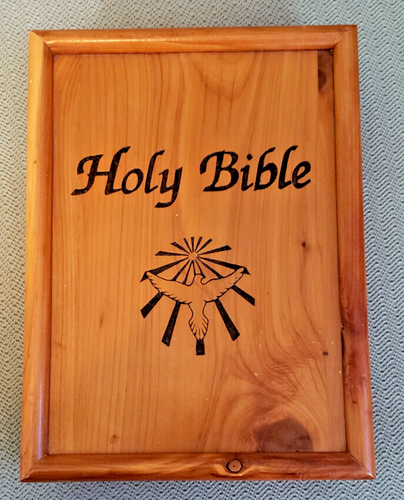Vintage Wood Holy Bible Box Sympathy Message Lined Hinged Lid | eBay