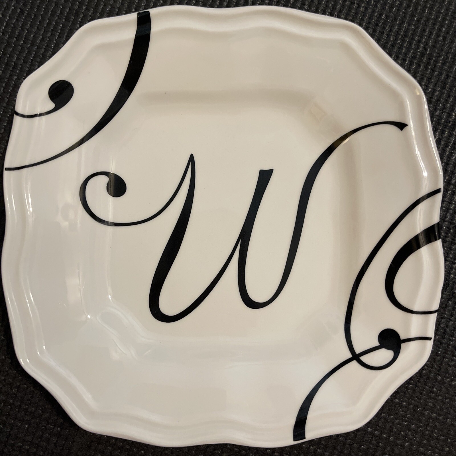 Brother Sister Design Studio Monogram Initial Letter “W” 8-1/2" Plate ...
