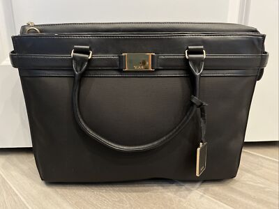 Tumi Larkin Edna Brief Black Business Laptop Crossbody Tote Bag 73645D ...
