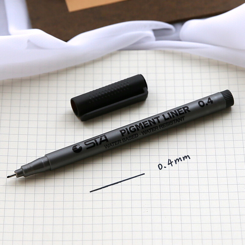 Fineliner Pens Fine Line Drawing Markers Art Brush Journal Black ...