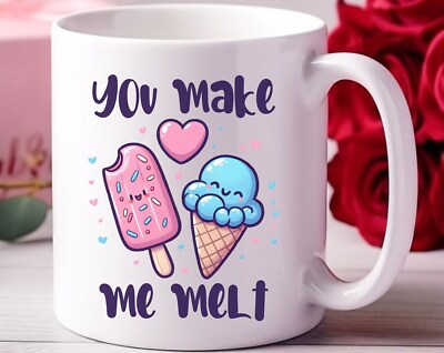 You Make Me Melt Mug Hot Chocolate Mug Cute Valentine Mug | eBay