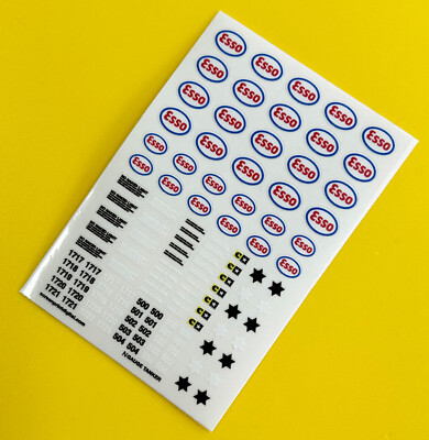 Model Rail N Gauge Scale ESSO OIL TANKER High Detail stickers decals ...