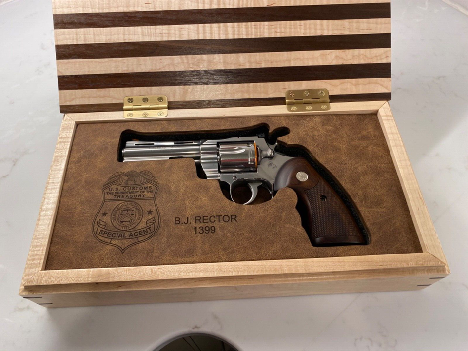 Colt Python Anaconda 1911 Presentation Case, Peruvian Walnut and Curly Maple | eBay