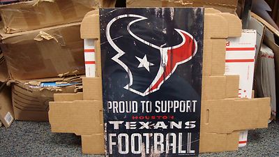 HOUSTON TEXANS PROUD TO SUPPORT TEXANS FOOTBALL WOOD SIGN 11"X17'' NEW ...