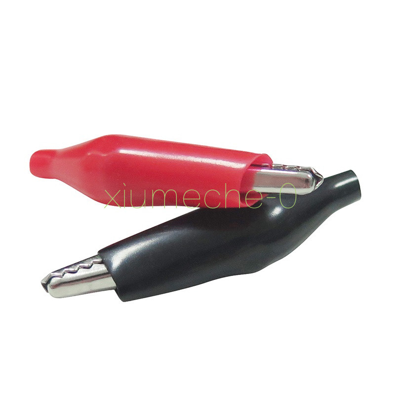 10pcs Black Red Soft Plastic Coated Testing Probe Aligator Clips ...