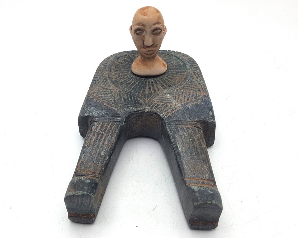 Ancient Bactrian Chlorite Margiana Composite Stone Idol Statue Figurine ...