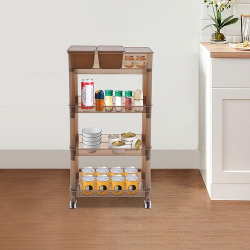 4 Tier Rolling Cart Multifunctional Utility Cart Storage Household ...