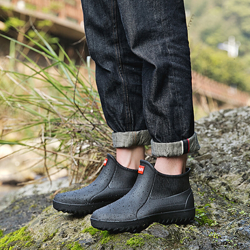 Mens Wellington Rain Boots Garden Outdoor Wellies Boots Short Ankle ...