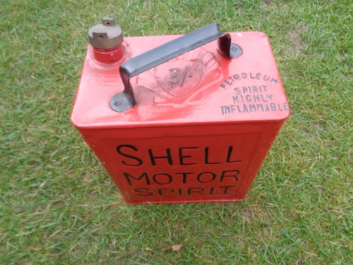 Vintage Shell Motor Spirit RARE 2 Gallon Petrol Can brass cap date 18 ...