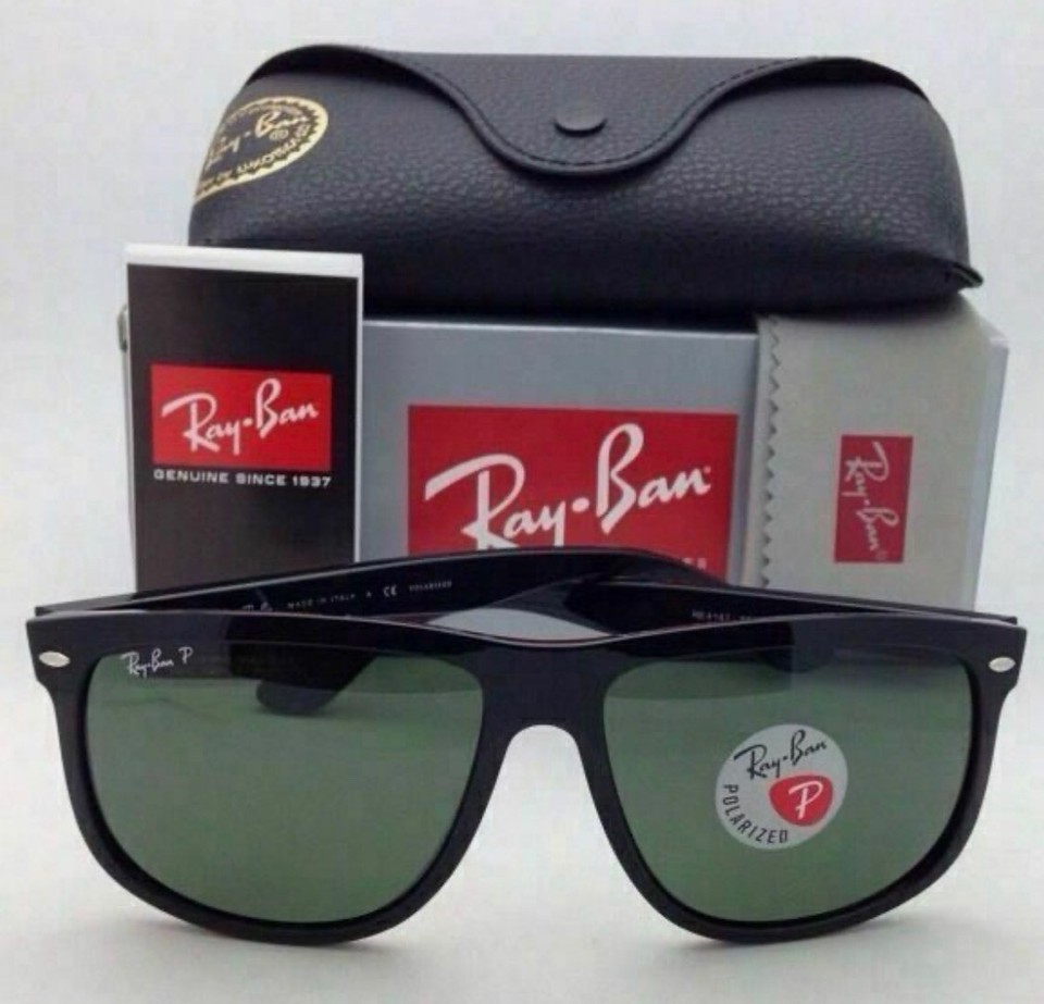 Ray-Ban Boyfriend Black Polarized Green RB4147 601/58 60-15 Square ...
