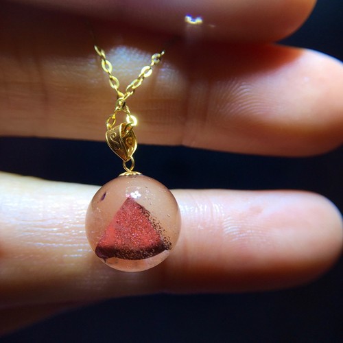 Natural Red Phantom Pyramid 18k Gold Pendant | eBay UK