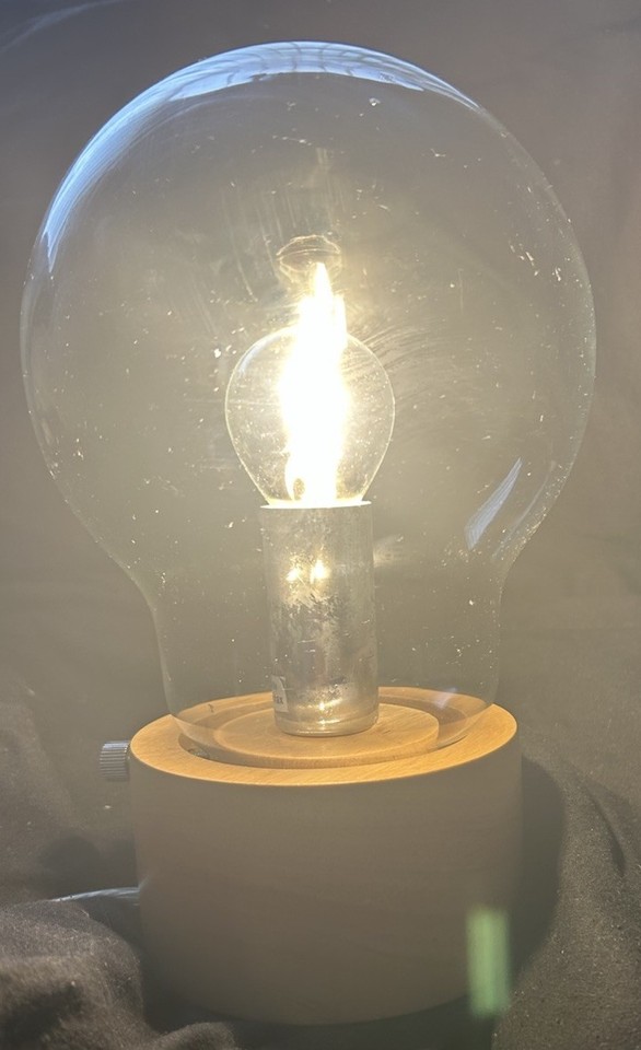 Idea Lamp Glass/Wood Table Lamp | eBay UK