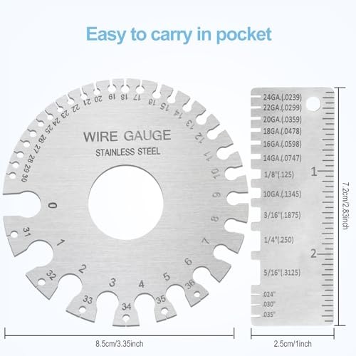 2Pcs Metal Gauge Thickness Tool, Wire Gauges Size for Welding, Highly ...