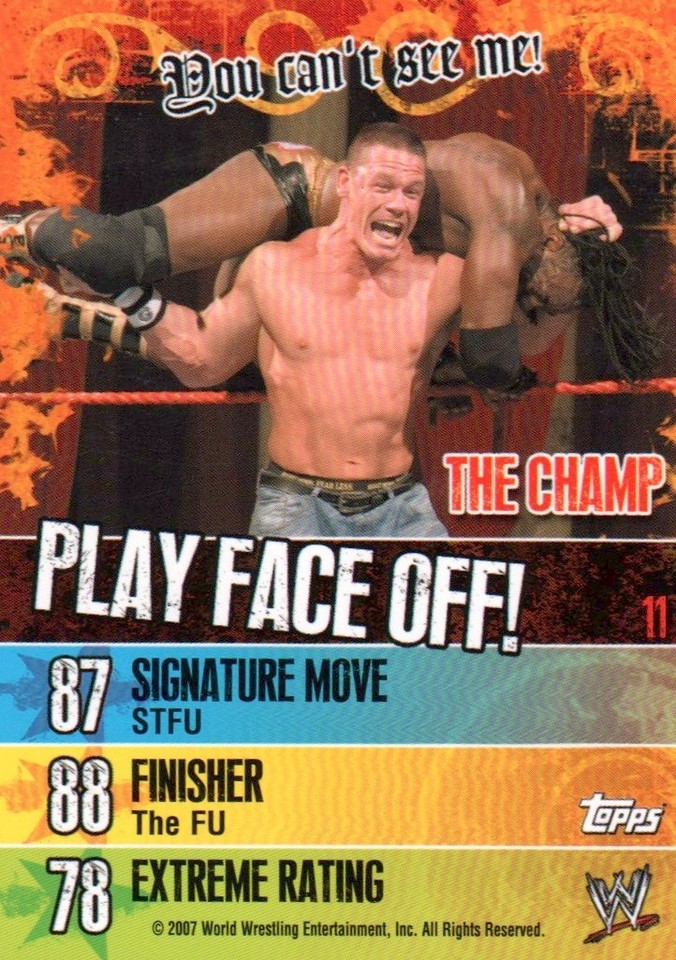 WWF WWE NXT Topps Face Off (UK) 2007 Classic Wrestling Trading Cards ...