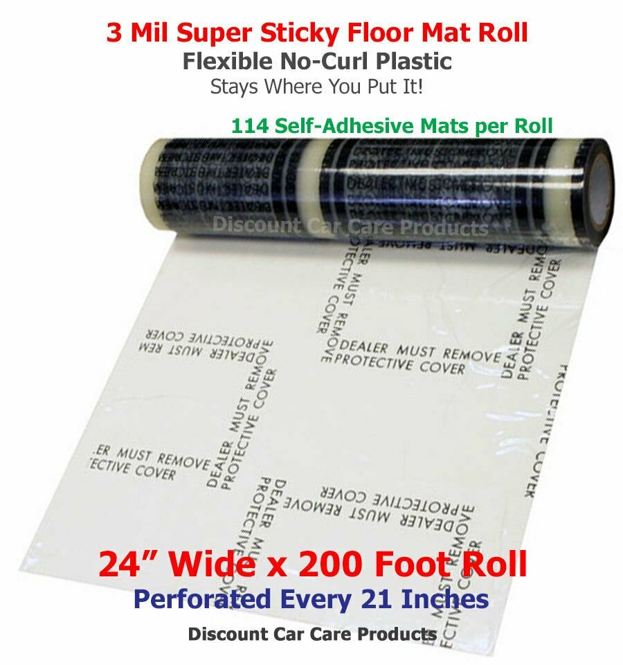 Sticky Floor Mats 24” Wide x 200’ Roll | 21” Perforated Adhesive Floor ...
