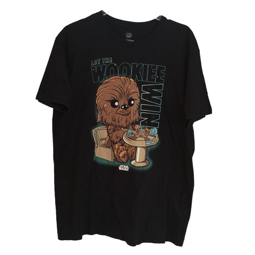 STAR WARS POP! TEES Men's XL LET THE WOOKIE WIN Black Short Sleeve Tee ...