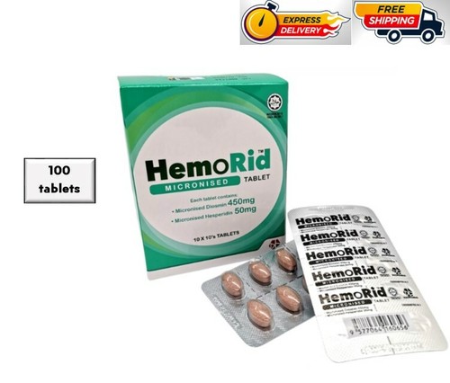 HEMORID Micronized Tablet 100 Tablets Treatment of Hemorrhoids/Piles ...